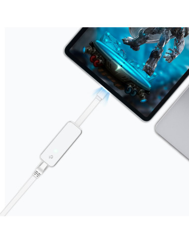 USB Type-C to RJ45 Gigabit Ethernet Network Adapter White